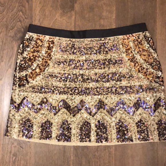 Club Monaco | Skirts | Club Monaco Sequin Mini Skirt Bronze Copper ...